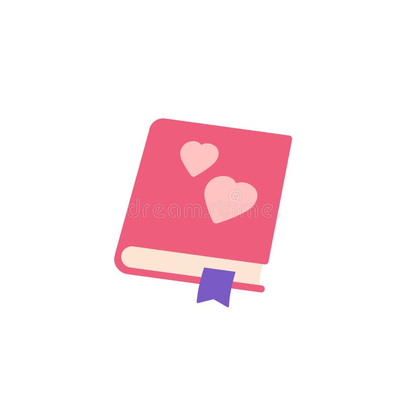Love Diary Icon on White in Flat Design Stock Vector - Illustration of ...