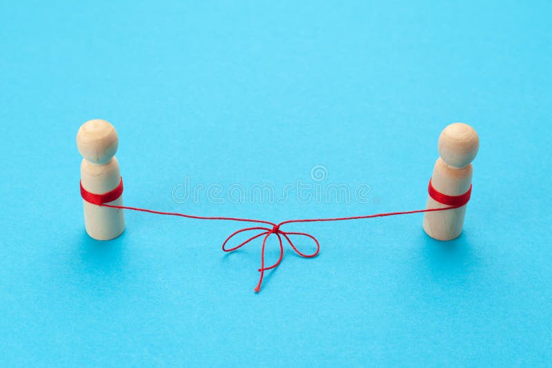 Love in the Distance. Two Figures of People Connected by a Thread, Best ...