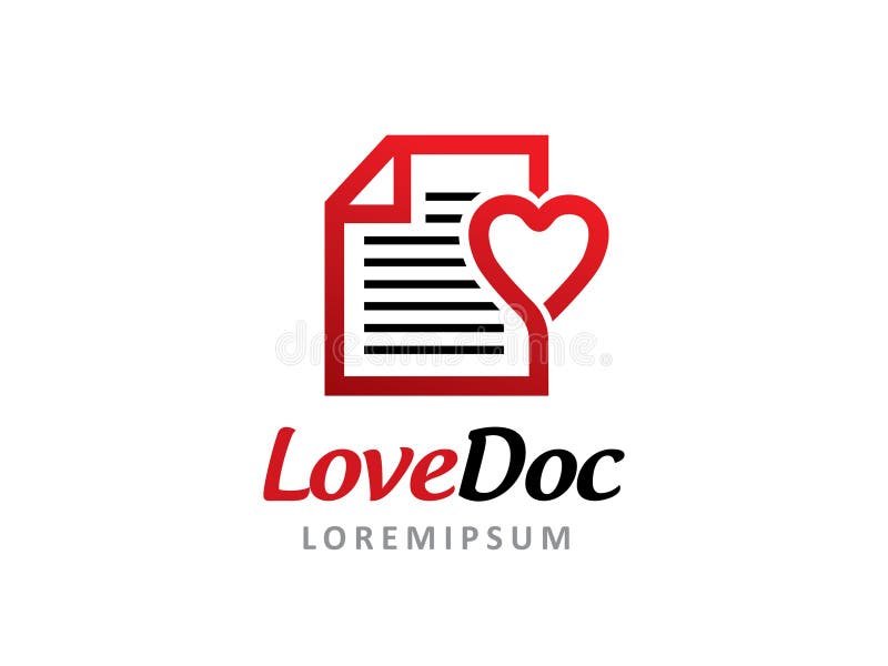 Love Document Logo Symbol or Icon Template Stock Vector - Illustration ...