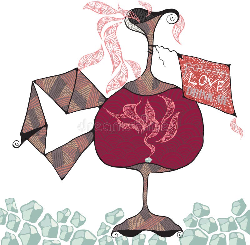 Love. Drink me. stock vector. Illustration of corner - 40961202