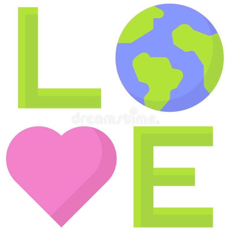 Love Earth Icon, Earth Day Related Vector Stock Vector - Illustration ...