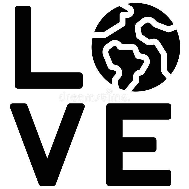 LOVE Earth Icon, Earth Day Related Vector Stock Vector - Illustration ...