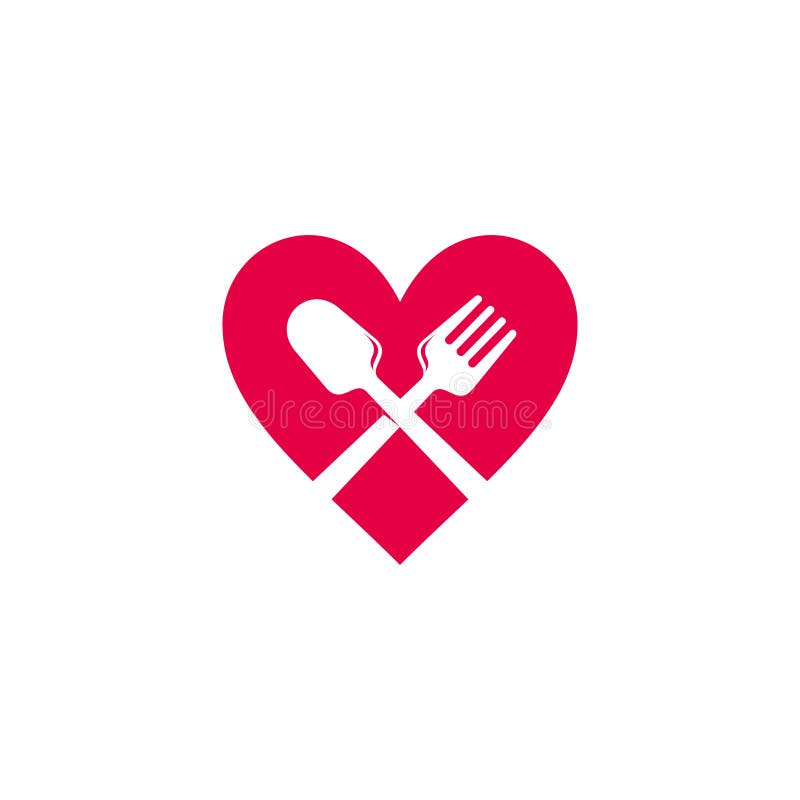 Love Eat Spoon Fork Simple Decoration Logo Vector Stock Vector ...