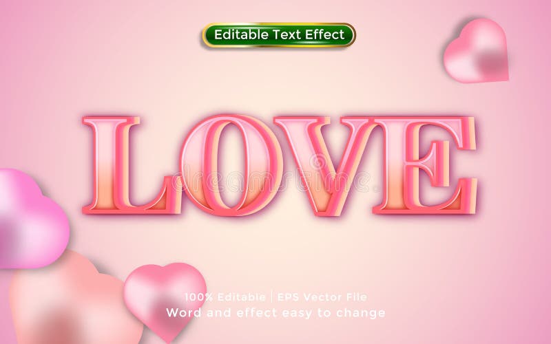Love editable text effect stock vector. Illustration of banner - 269044578