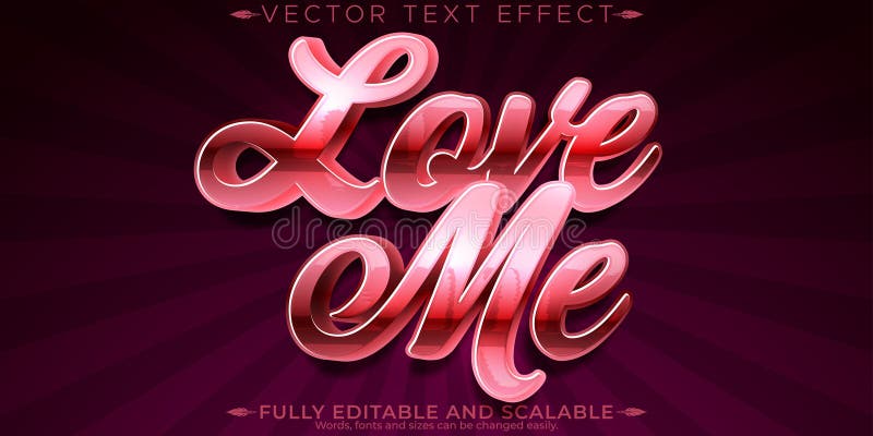 Love Editable Text Effect, Editable Heart and Romance Text Style Stock Vector - Illustration of ...