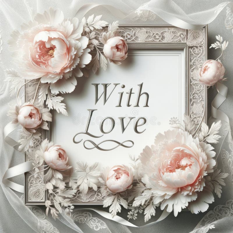 With Love: Elegantly Scripted Romantic Frame Stock Illustration ...