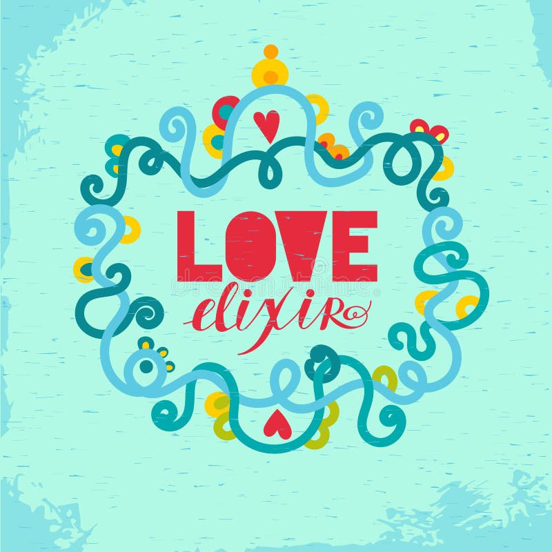 Love Elixir. Alchemist Elegant Lable Stock Vector - Illustration of ...