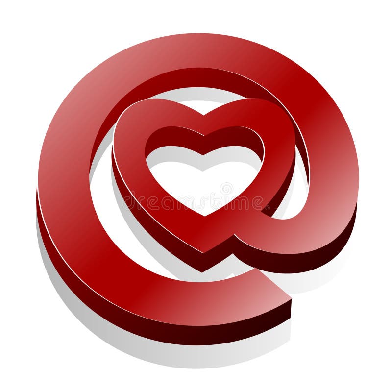 Love Email Heart @ icon stock illustration. Illustration of page - 13729344