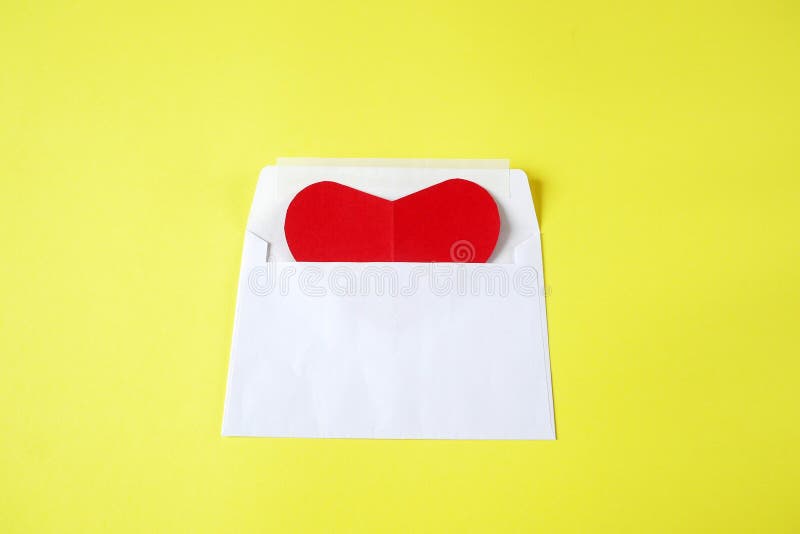 Love Envelopes with Hearts. Heart Postal Envelope Open Stock Photo ...