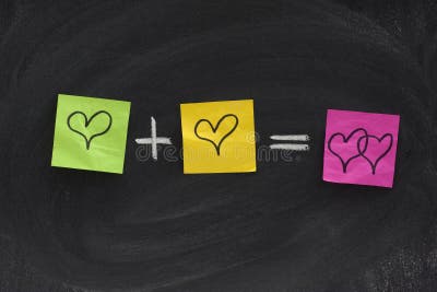 Love Equation on Blackboard Stock Photo - Image of love, joined: 9894206