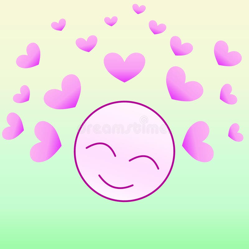 Love Face in Pink with Heart 07 Stock Vector - Illustration of cartoon ...