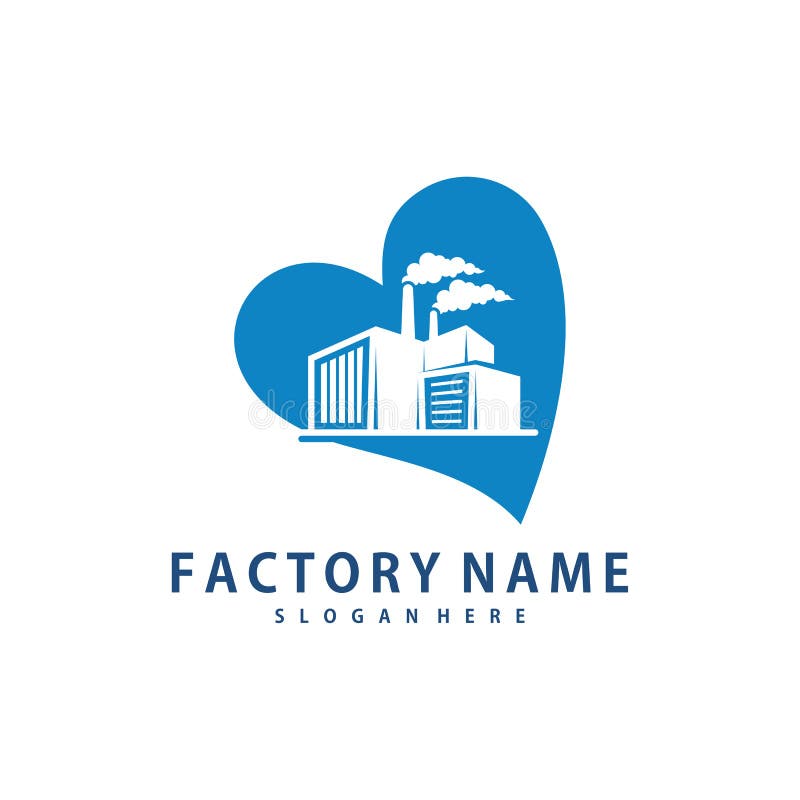 Love Factory Logo Design Vector, Creative Factory Logo Design Template ...