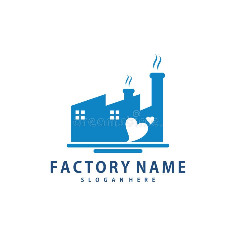 Love Factory Logo Design Vector, Creative Factory Logo Design Template ...