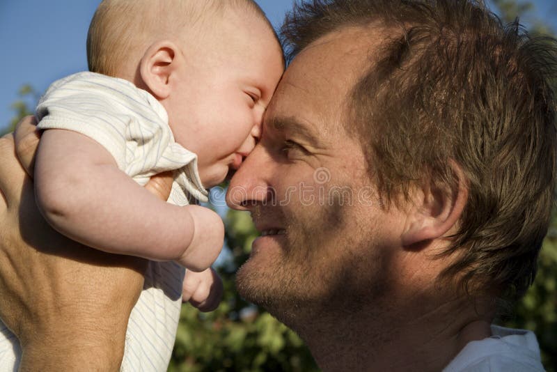 Love of Father and Child in Sunset Stock Image - Image of evening ...