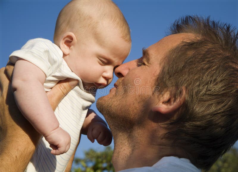 Love of Father and Child in Sunset Stock Image - Image of evening ...