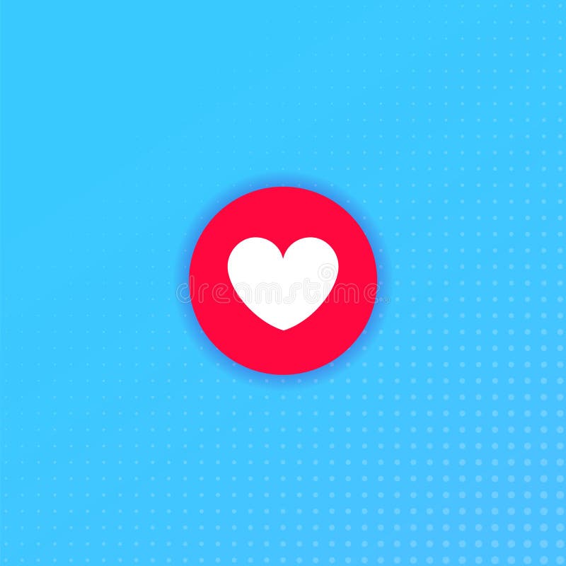 Love and Feelings Sign Red Icon on Blue Background. Stock Vector ...