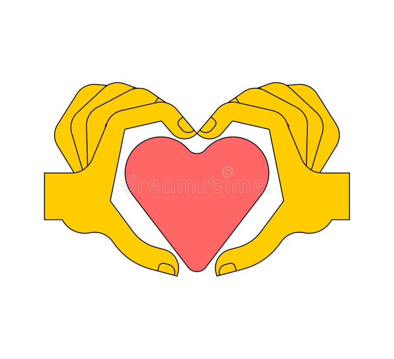 Love Fingers Symbol. Heart Made of Finger Stock Vector - Illustration ...