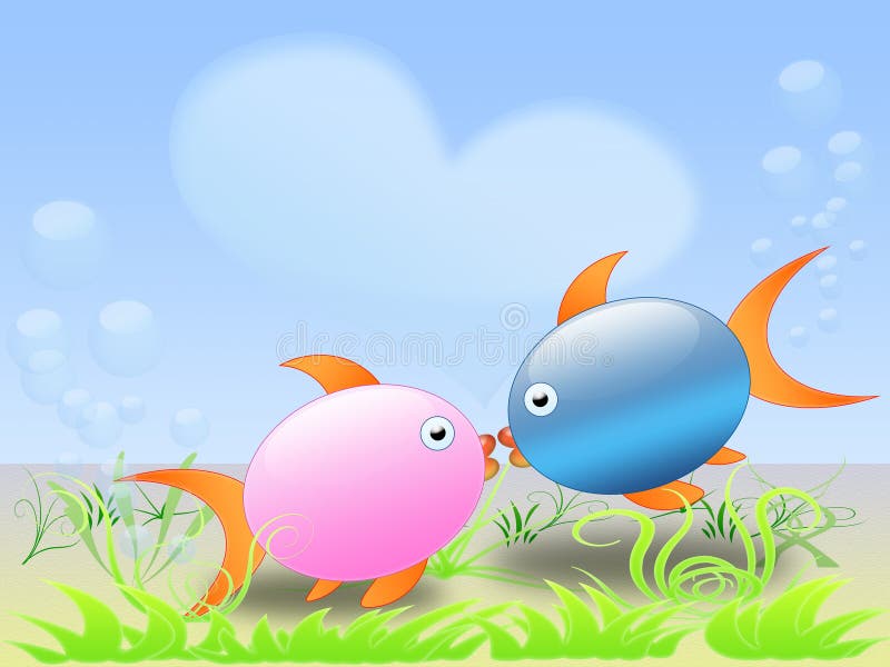 Cartoon Kissing Fish Stock Illustrations – 145 Cartoon Kissing Fish ...
