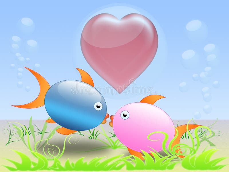 Cartoon Kissing Fish Stock Illustrations – 145 Cartoon Kissing Fish ...