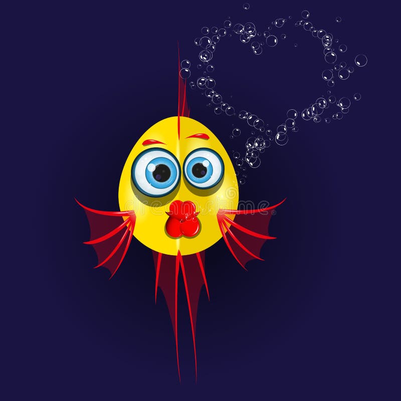 Love fish stock vector. Illustration of valentines, surprise - 28493099