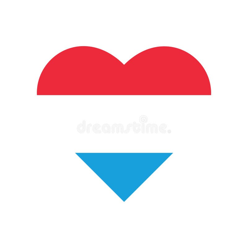 Love Flag Icon of Luxembourg Isolated on White Background. Vector ...