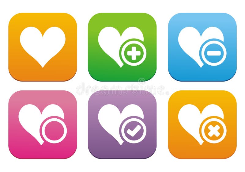 Love flat style icons stock illustration. Illustration of marriage ...