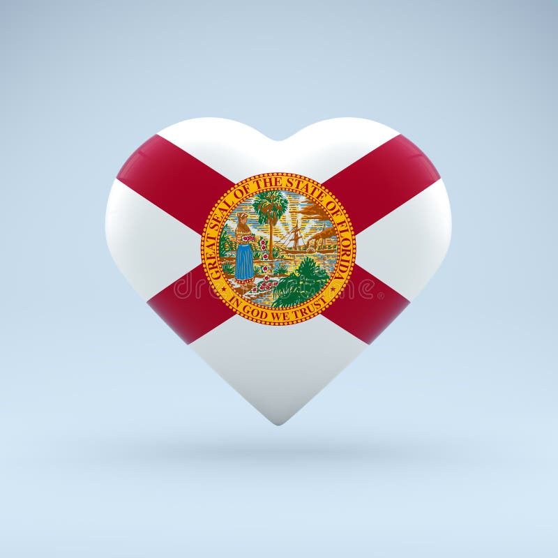 Love Florida State Symbol. Heart Flag Icon Stock Illustration ...