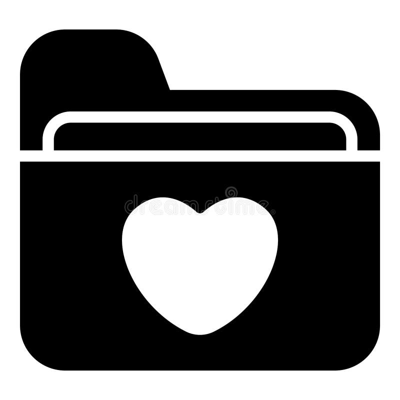 Love folder, files black stock vector. Illustration of vector - 260260042