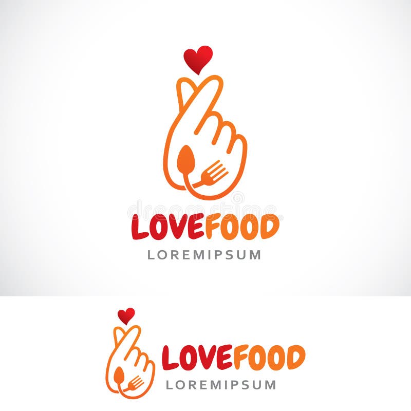 Love Food Logo Design Template Stock Vector - Illustration of design ...