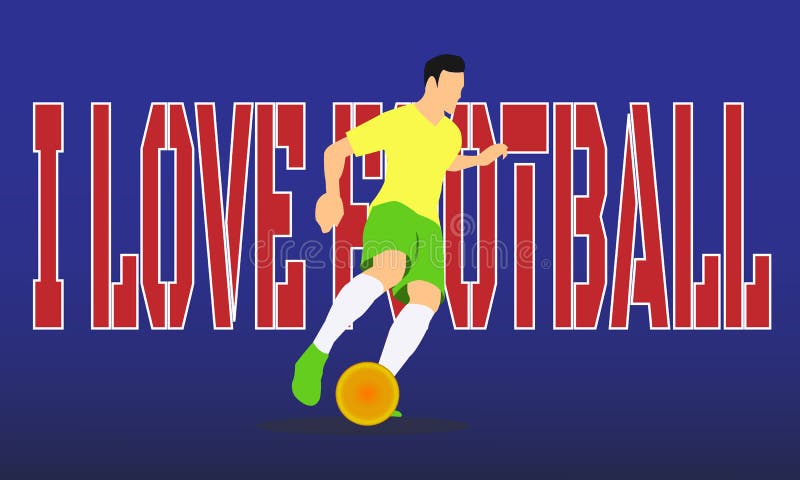 I Love Football. stock vector. Illustration of ball - 236765248