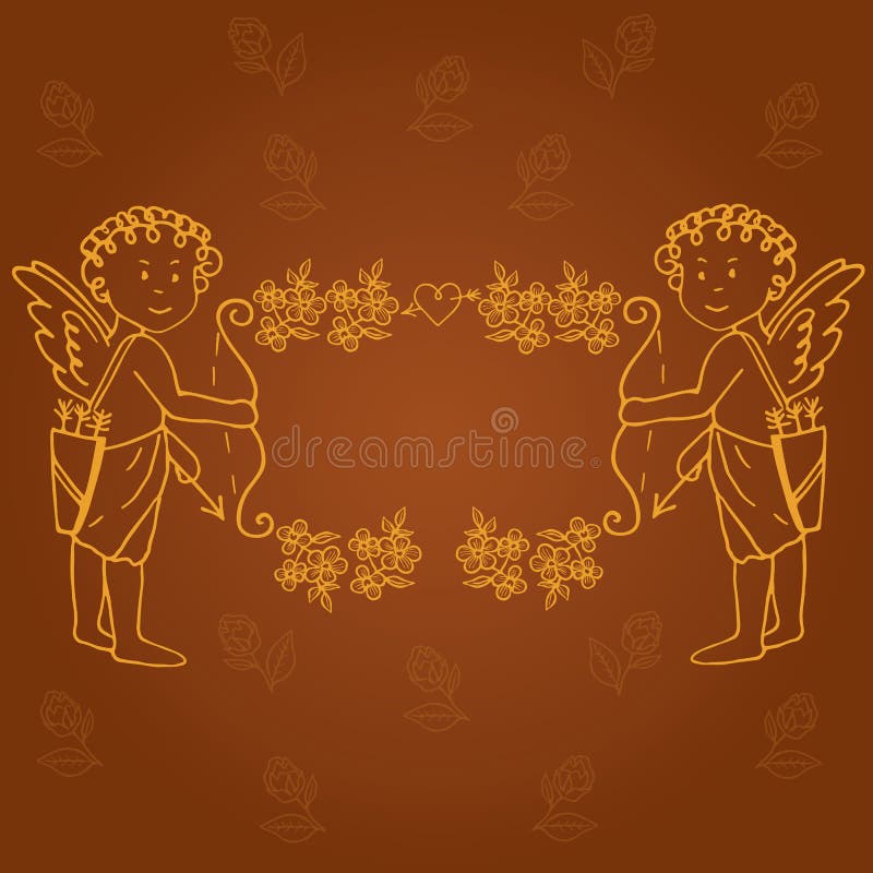 Frame with Angels stock vector. Illustration of circle - 45922745