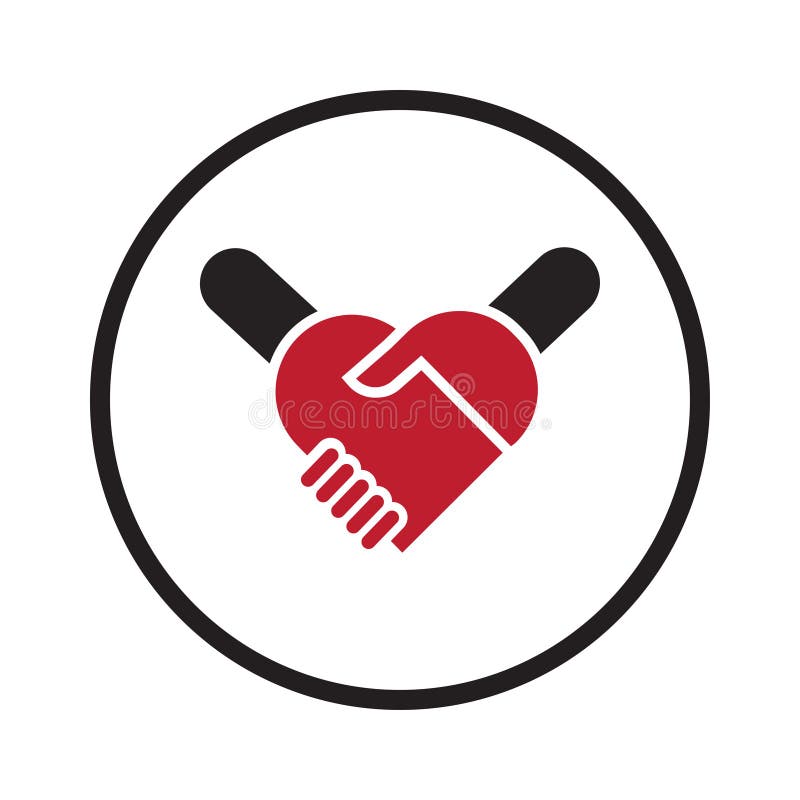 Love and Friendship Handshake Icon Stock Vector - Illustration of ...