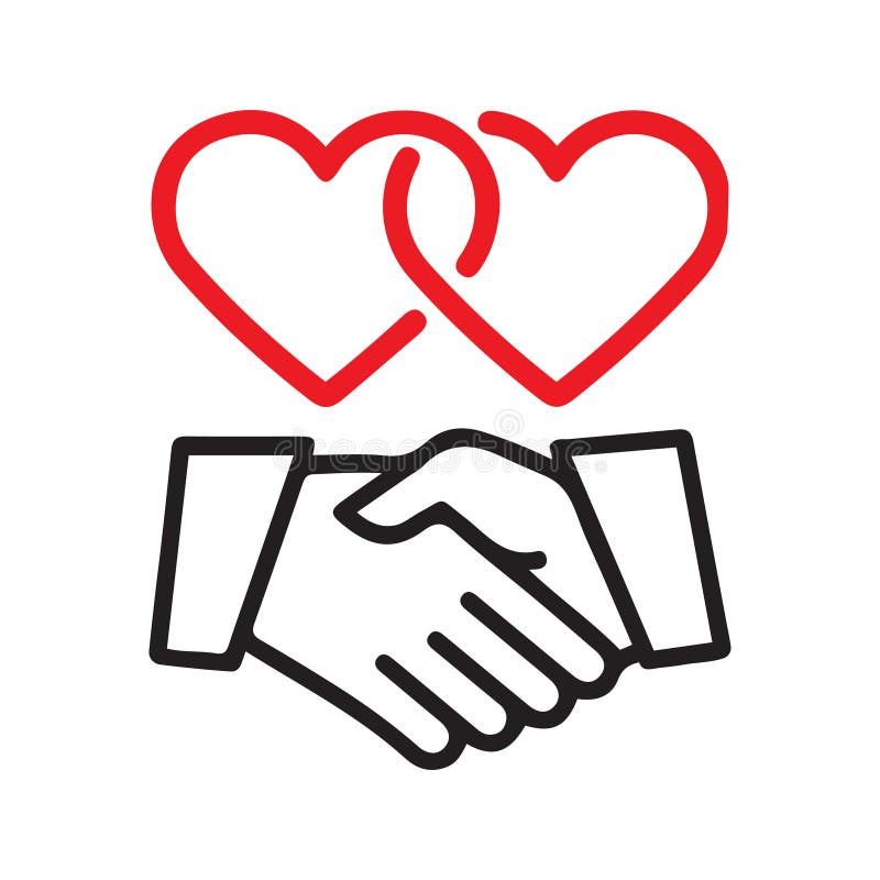 Love and Friendship Handshake Icon Stock Vector - Illustration of hand ...