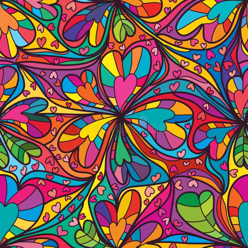 Love Full Page Line Seamless Pattern Stock Vector - Illustration of ...