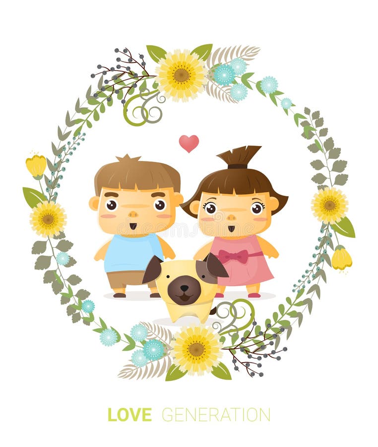 Love Generation Greeting Card Stock Vector - Illustration of family ...