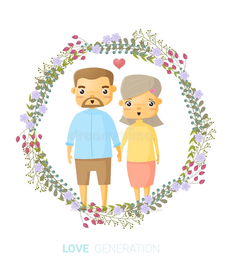 Love Generation Greeting Card Stock Vector - Illustration of couple ...