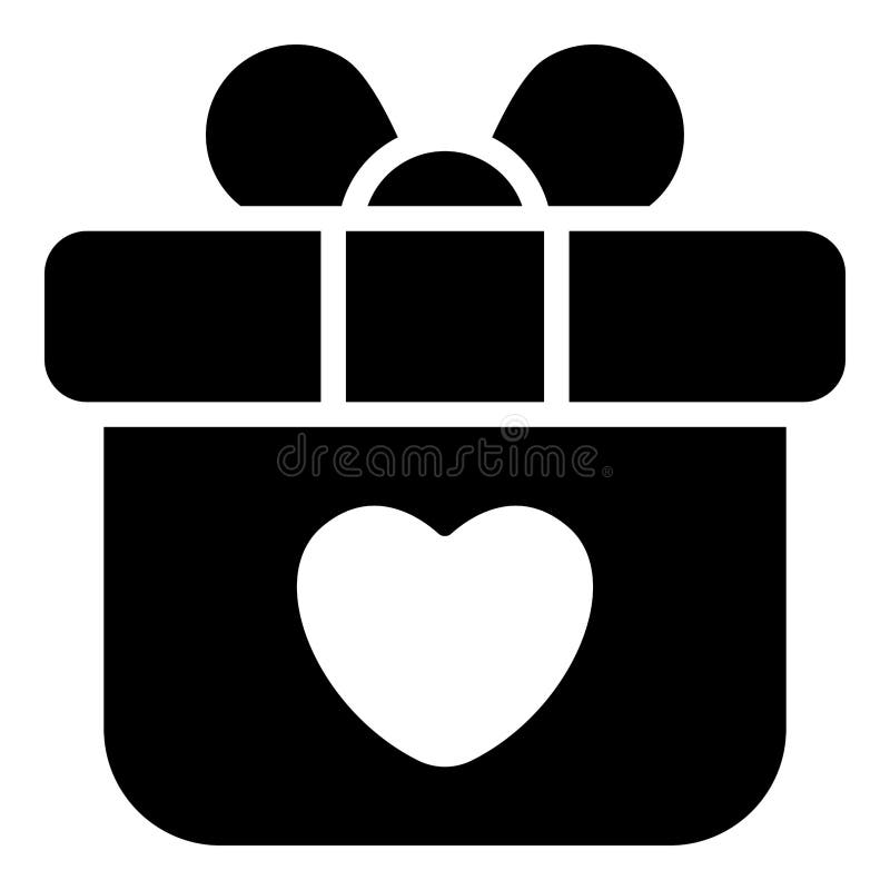 Love gift, box black stock vector. Illustration of card - 260259857