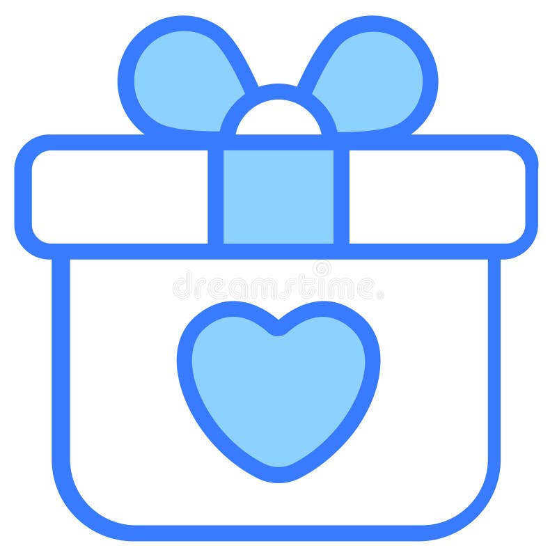 Love Gift, Box Icon, Simple Design Blue Line Stock Vector ...