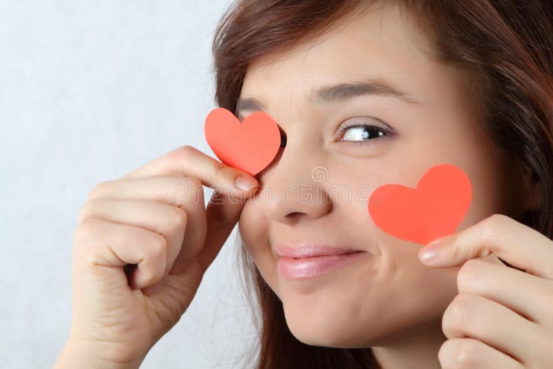 In love girl stock image. Image of heart, giving, girls - 18366235