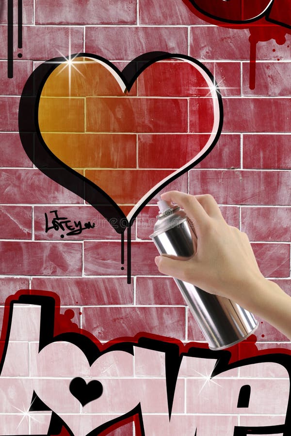 Love graffiti stock illustration. Illustration of painter - 30425860