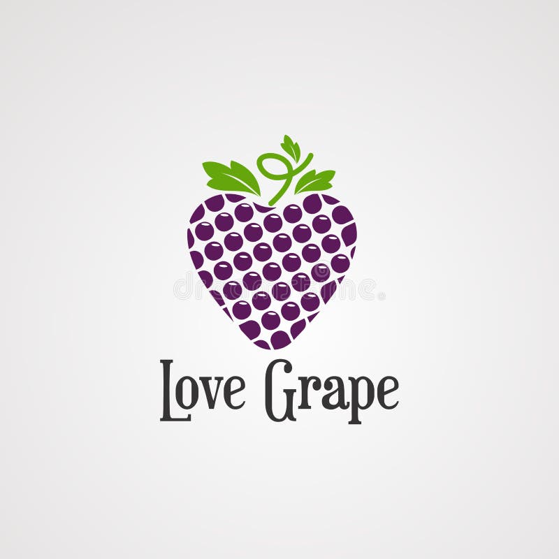 Love Grape Logo Vector, Icon, Element, and Template Stock Vector ...