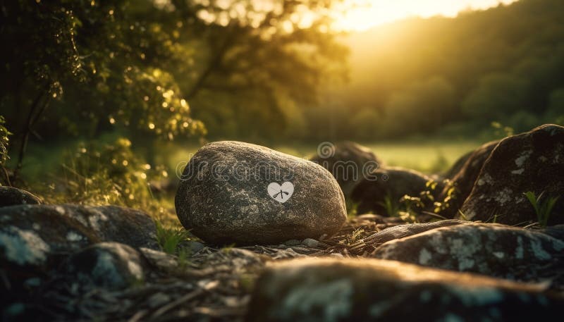 Love Grows in Nature Tranquil Meadow, Together Generated by AI Stock ...