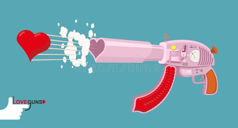 Love Gun. Arms Cupids. Vector Illustration Stock Vector - Illustration ...