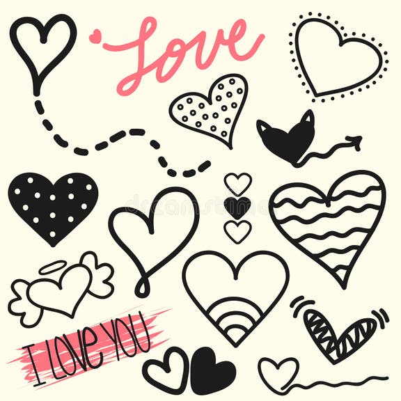 Love stock vector. Illustration of love, corazones, draw - 102582545