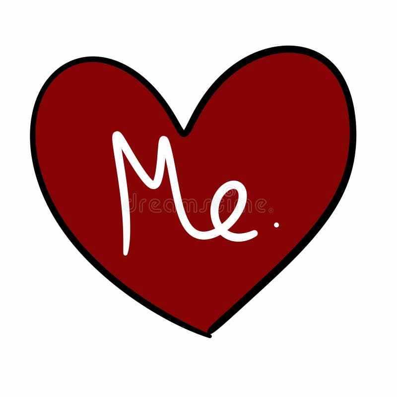 Love Hand Drawn Illustration with Heart Shape and Text Me Stock ...