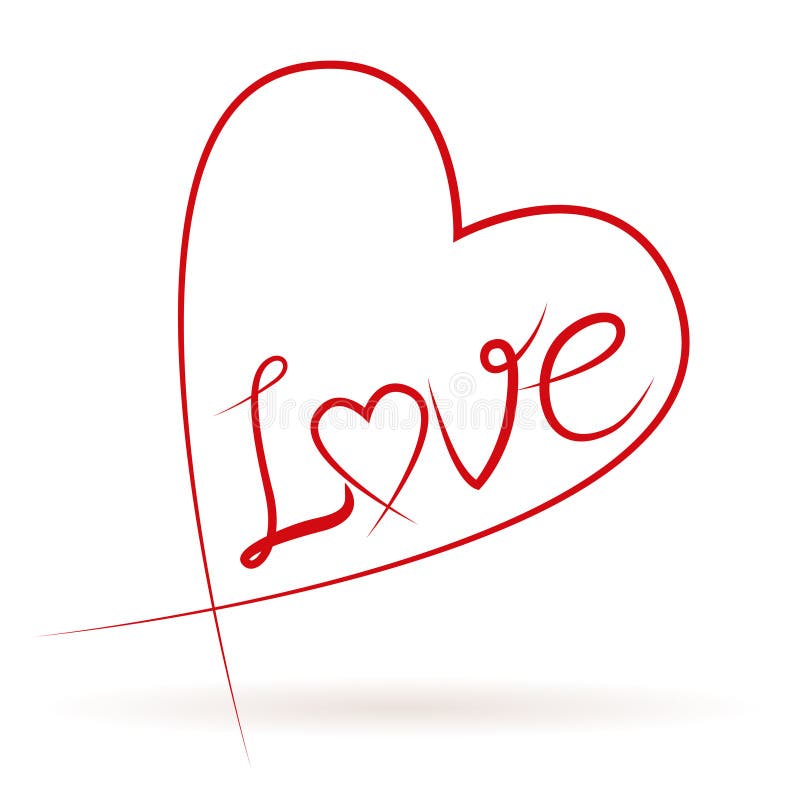 Love Shape Love Calligraphy Stock Illustrations – 26,033 Love Shape ...
