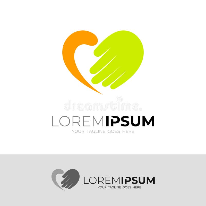 Love Hand Logo with Design Combination, Charity Logos Stock Vector ...