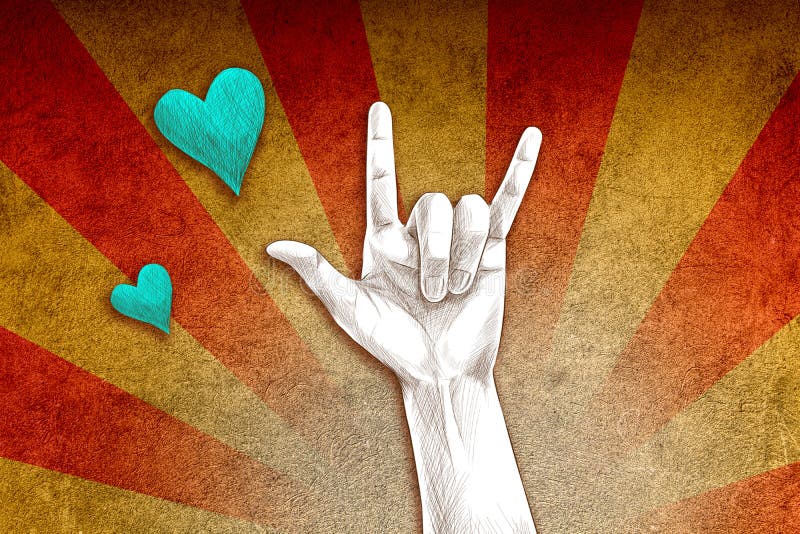 Love hand sign stock illustration. Illustration of drawing - 29258144