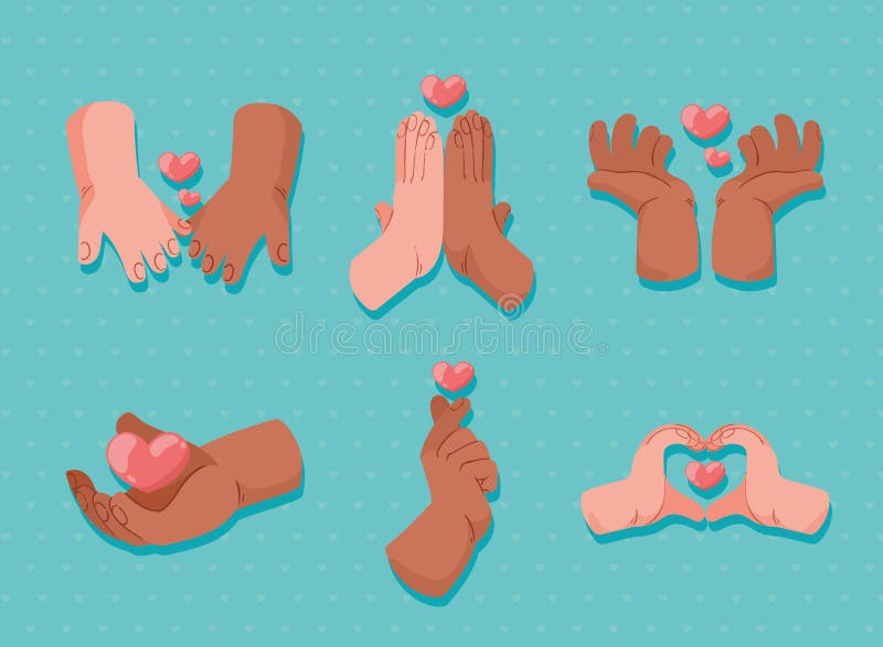 In love hands group stock vector. Illustration of valentine - 266772388