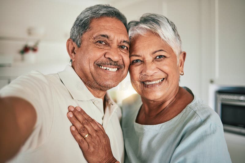 Love Happy And Elderly Couple Smile For Selfie Profile Picture And